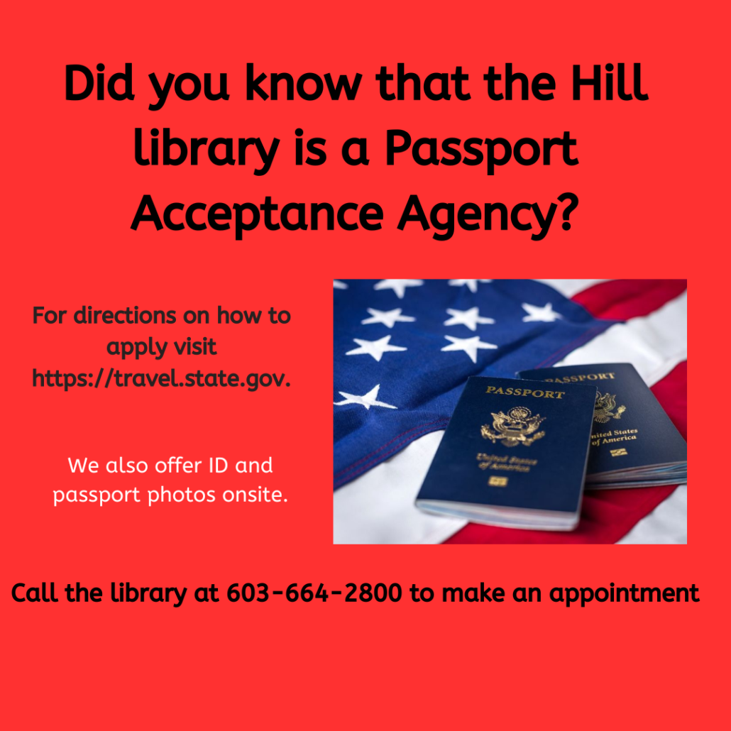 U.S. Passport Acceptance Facility - Hill Library, Strafford, NH